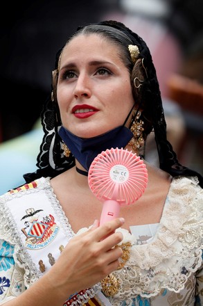 Woman Dressed Traditional Fallera Costume Takes Editorial Stock Photo ...