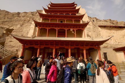 Tourists Visit Magao Caves Known Thousand Editorial Stock Photo - Stock ...