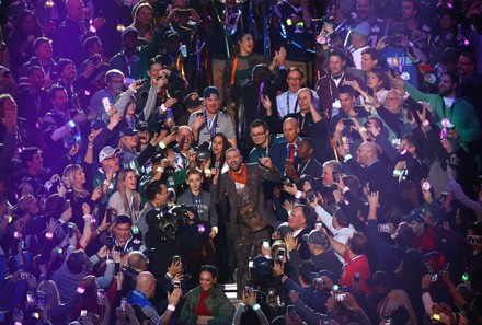 Justin Timberlake Performs During Super Bowl Editorial Stock Photo ...