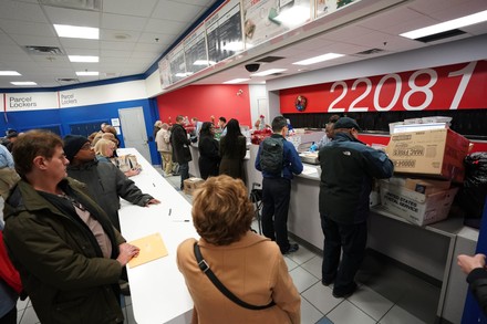 Customers Prepare Packages They Wait Line Editorial Stock Photo - Stock ...
