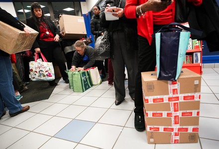 Customers Prepare Packages They Wait Line Editorial Stock Photo - Stock ...
