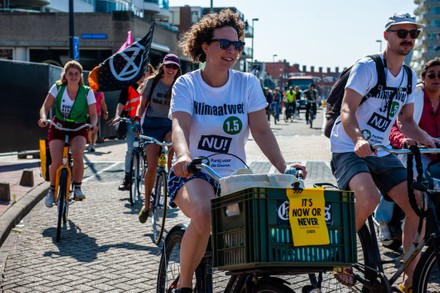 Activist Waves Extinction Rebellion Flag During Editorial Stock Photo ...