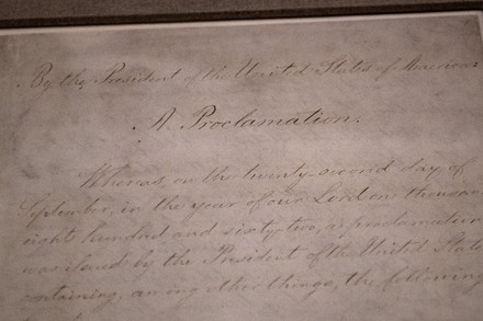 Emancipation Proclamation On Display Special Exhibit Editorial Stock ...