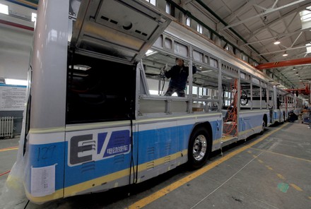 Chinas Foton Auv Electric Buses Built Editorial Stock Photo - Stock ...