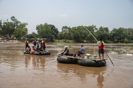 Rafts Made Out Inflatable Tires Ferry Editorial Stock Photo - Stock ...