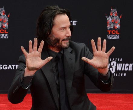 Actor Keanu Reeves Participates Hand Footprint Editorial Stock Photo ...