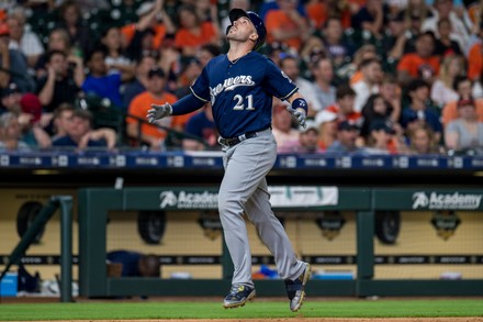 Milwaukee Brewers Travis Shaw Celebrates His Editorial Stock Photo ...