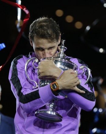 Rafael Nadal Spain Hugs Championship Trophy Editorial Stock Photo ...