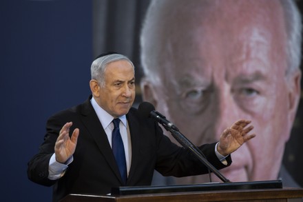 Israeli Prime Minister Benjamin Netanyahu speaks at memorial for Rabin ...