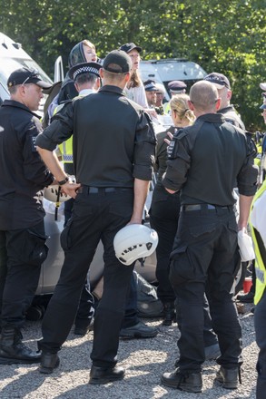 Police Force Seen Around Protesters Who Editorial Stock Photo - Stock ...
