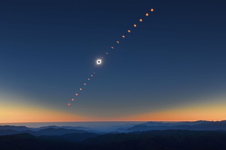 Composite Image Phases Total Solar Eclipse Editorial Stock Photo ...