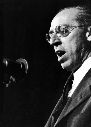 Composer Aaron Copland Speaking Cultural Scientific Editorial Stock ...