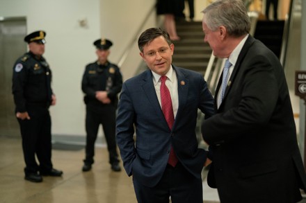 Representatives speak to the media in the Senate Subway US Capitol Hil ...