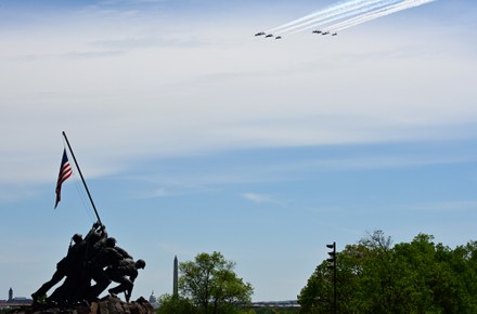 Us Marine Corps War Memorial Frames Editorial Stock Photo - Stock Image ...