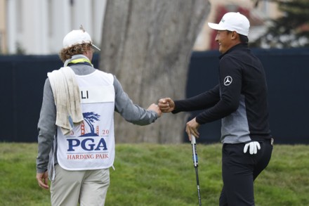 Haotong Li Fist Bumps His Caddy Editorial Stock Photo - Stock Image ...