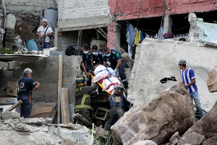 Rescuers Work Amid Ruins After Landslide Editorial Stock Photo - Stock ...