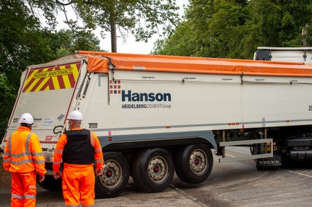 Hanson Lorry Leaving One Hs2 High Editorial Stock Photo - Stock Image ...