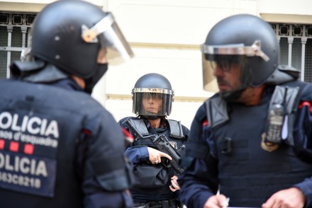 Catalan Police Officers Seen During Demonstration Editorial Stock Photo ...