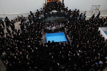 Ultraorthodox Jews Gather Pray Around Small Editorial Stock Photo ...