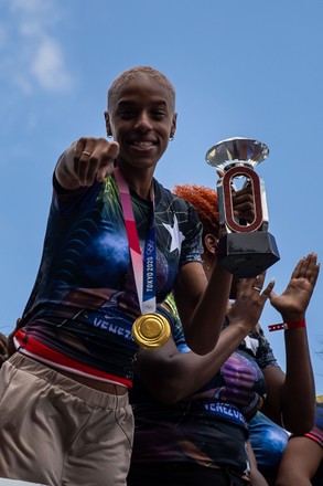 Venezuelan Athlete Yulimar Rojas Celebrates Her Editorial Stock Photo ...