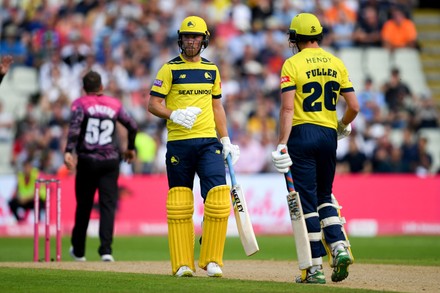 Lewis Goldsworthy Somerset Celebrates Wicket Lewis Editorial Stock ...
