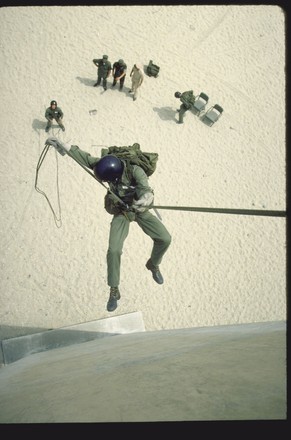 Seal Rappelling Down Sheer Wall During Editorial Stock Photo - Stock ...