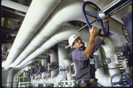 Man Working Turbine Generator Area Norfolk Editorial Stock Photo ...