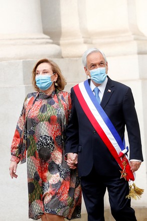 Chilean President Sebastian Pinera R Walks Editorial Stock Photo ...