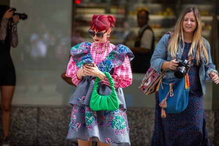 Fashionista Colourful Outfit Seen During London Editorial Stock Photo ...