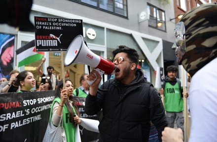 Protestor Shouting Through Megaphone During Demonstration Editorial ...