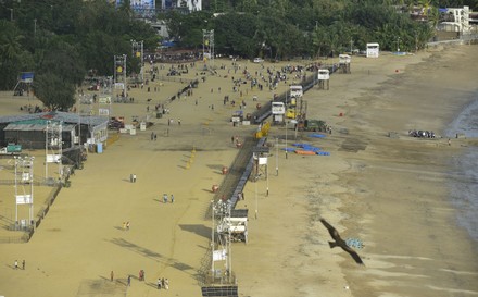 Aerial View Girgaon Chowpatty Ahead Ganpati Editorial Stock Photo ...