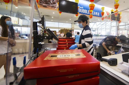 Customer Wearing Face Mask Shops Mooncakes Editorial Stock Photo ...