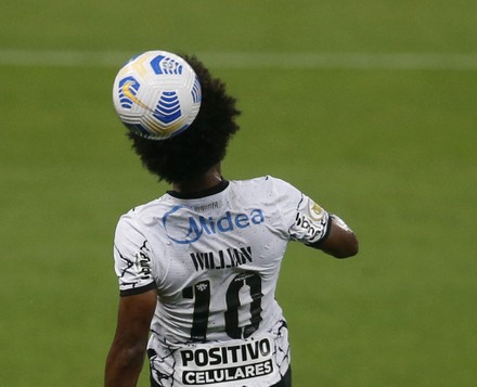 Corinthians Attacking Midfielder Willian During Campeonato Editorial ...