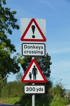 Donkeys Crossing Sign the Donkey Sanctuary Editorial Stock Photo ...