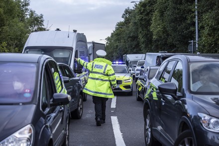 Police Arriving Scene Where Insulate Britain Editorial Stock Photo ...