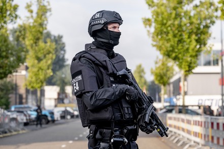 Security at the high-security court, Amsterdam, Netherlands - 22 Sep ...