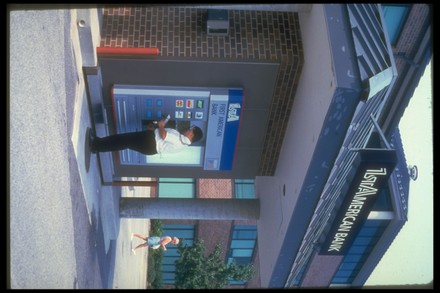 Man Using Outdoor Cash Machine Automatic Editorial Stock Photo - Stock ...