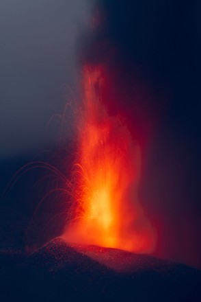 View Smoke Lava Spilling Volcanic Eruption Editorial Stock Photo ...