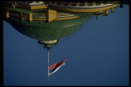 Russian Tricolor Flag Flying Over Domed Editorial Stock Photo - Stock ...
