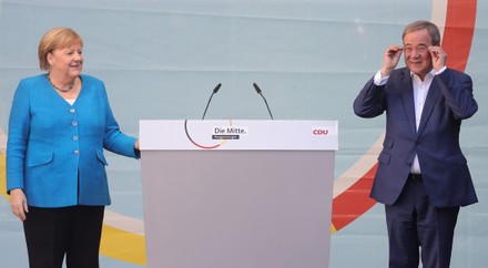 CDU party election campaign closing in Aachen, Germany - 25 Sep 2021 ...