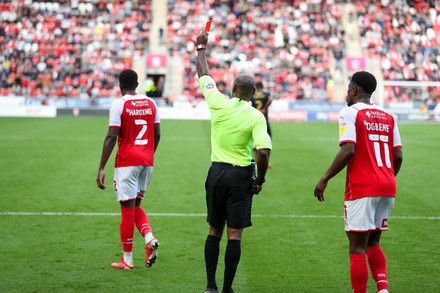 Referee Sam Allison Shows Red Card Editorial Stock Photo - Stock Image ...