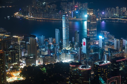 Central Hong Kong Night On September Editorial Stock Photo - Stock ...