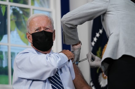 President Joe Biden Delivers Remarks and Receives a COVID-19 Booster ...