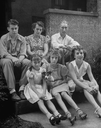 Eder Family Sitting Outside Their Home Editorial Stock Photo - Stock ...