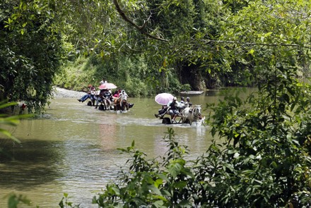 Haitian Migrants Travel Across River Their Editorial Stock Photo ...