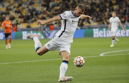 Inters Edin Dzeko Action During Uefa Editorial Stock Photo - Stock ...