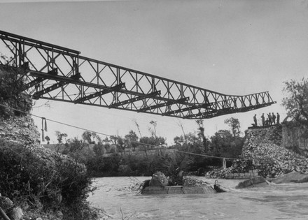 Bailey Bridge Being Launched Across Volturno Editorial Stock Photo ...