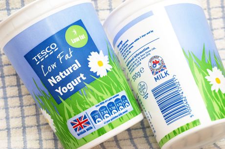 Tesco Low Fat Natural Yogurt British Editorial Stock Photo - Stock ...