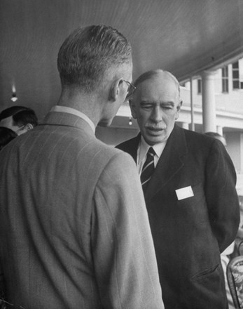 British Economist John Maynard Keynes Conferring Editorial Stock Photo ...