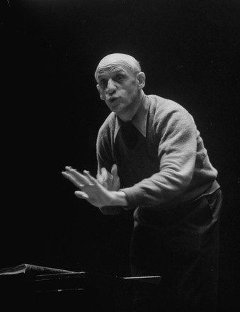 Conductor Dimitri Mitropoulos Rehearsing Minneapolis Symphony Editorial ...